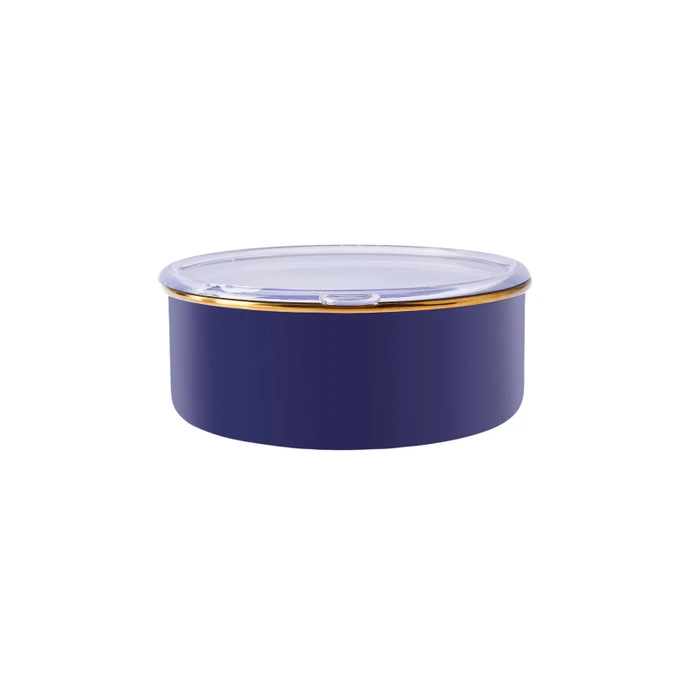 Piraye-Enamel Storage Box-Navy Blue