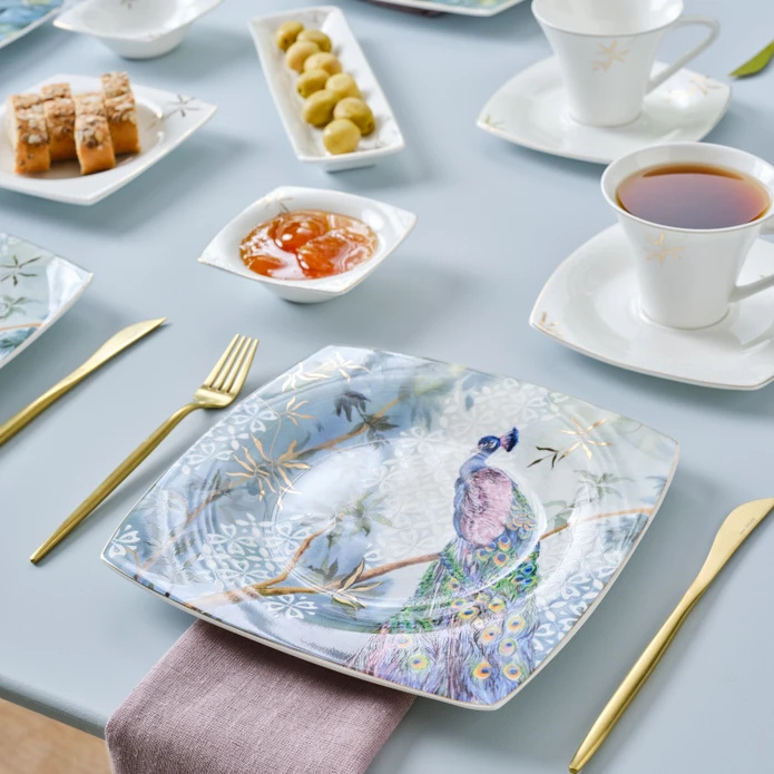 Fine Pearl Pavo Dinnerware Set-Multicolor
